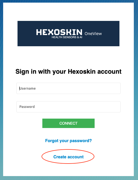 Creating a Hexoskin Account on OneView
